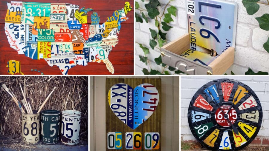 30 Ideas For License Plate DIY Crafts